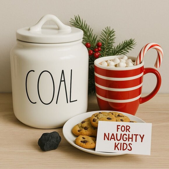 Rae Dunn | Holiday | Coal Ceramic Canister Christmas Holiday Decor ...